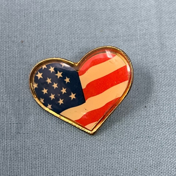 Jewelry | Vintage Avon Heart Shaped Pin W American Flag Motif ...